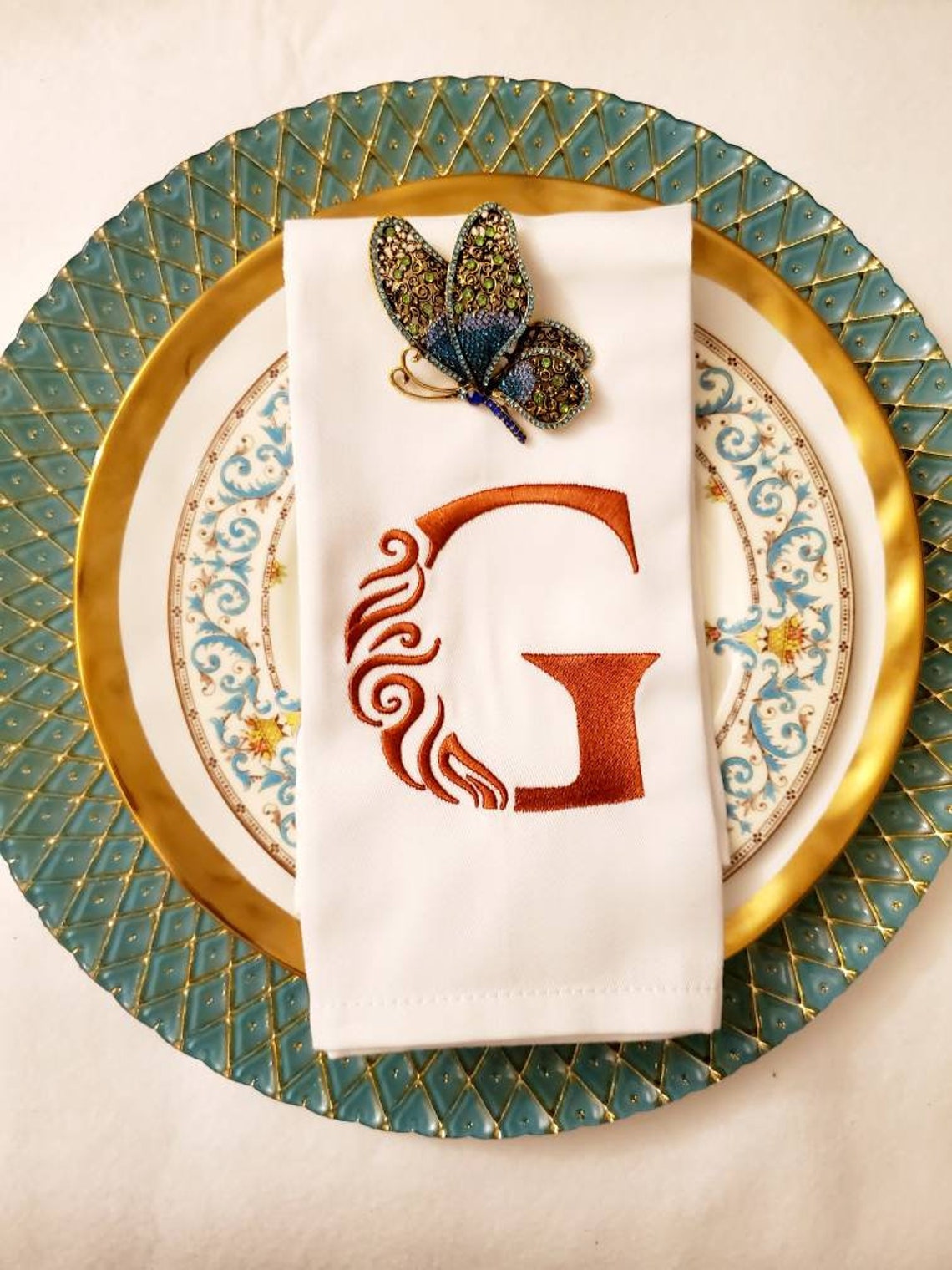 Embroidered Monogram Letter G Embroidery Font Design File | Etsy