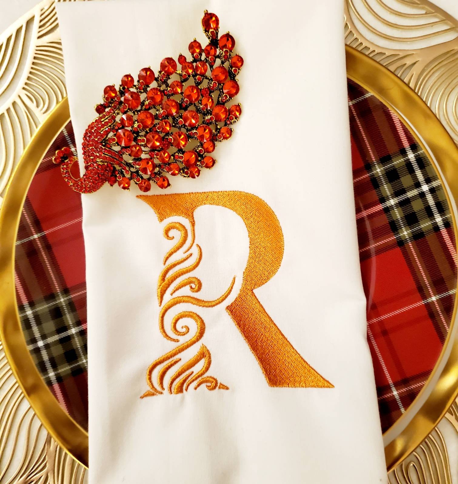 Embroidered Monogram Letter R Embroidery Font Design File - Etsy