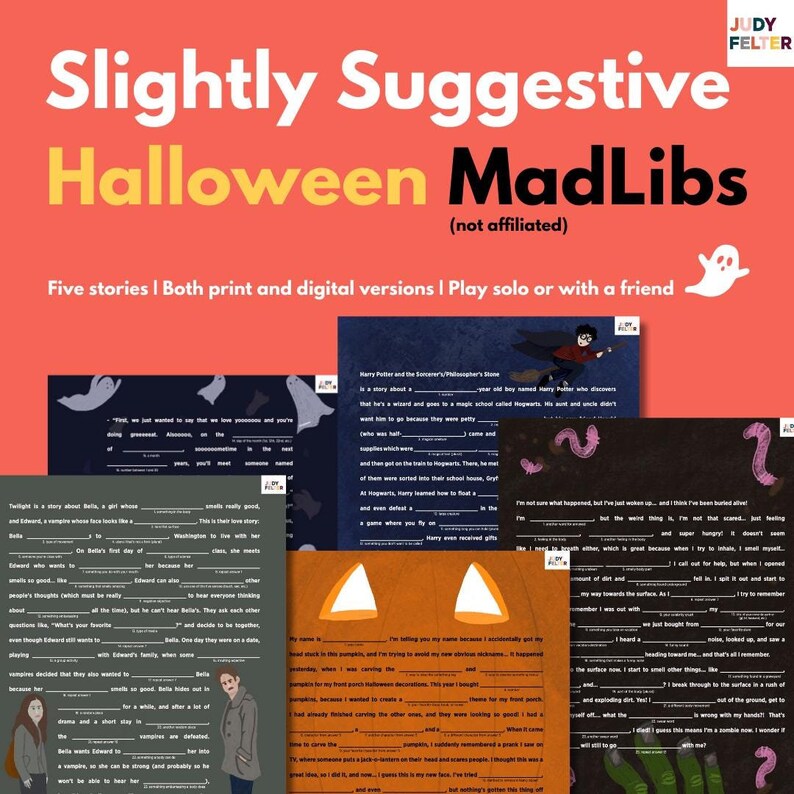 Slightly Suggestive Halloween Madlibs | Digital and Printable, Funny ...