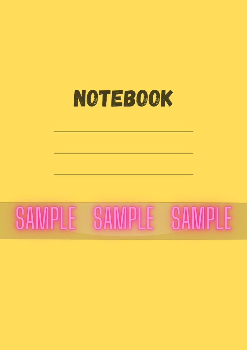 School Yellow Notebook Canva Template for Commercial and Personal Use ...