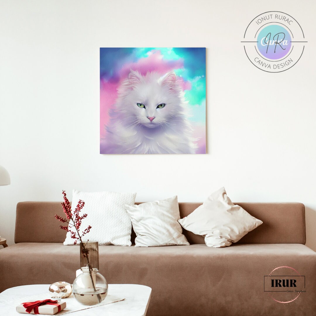 Cute Kitty Portrait: Customizable Wall Art Print for Print-on-demand ...