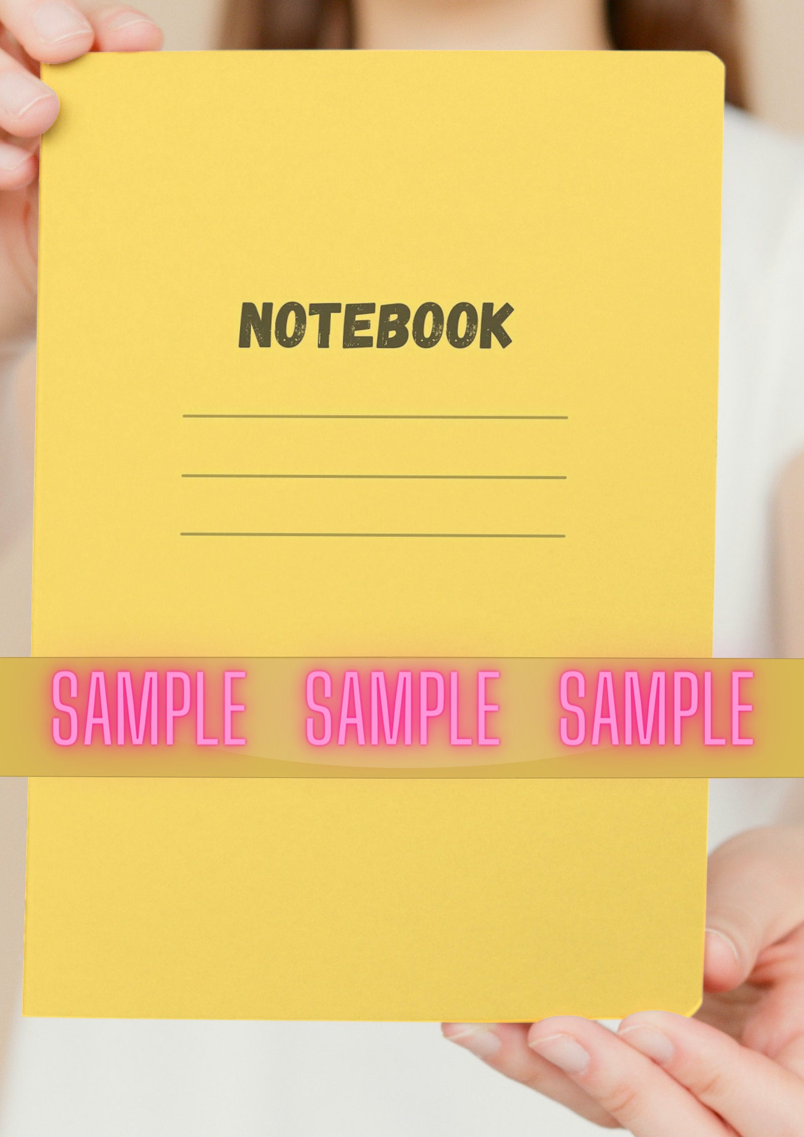 School Yellow Notebook Canva Template for Commercial and Personal Use ...