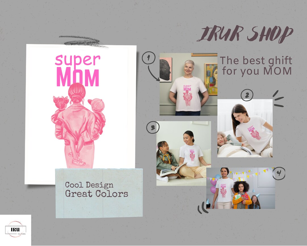 Super Mom Model PNG PDF, Mother's Day Canva Shirt Template, , Mom Good ...