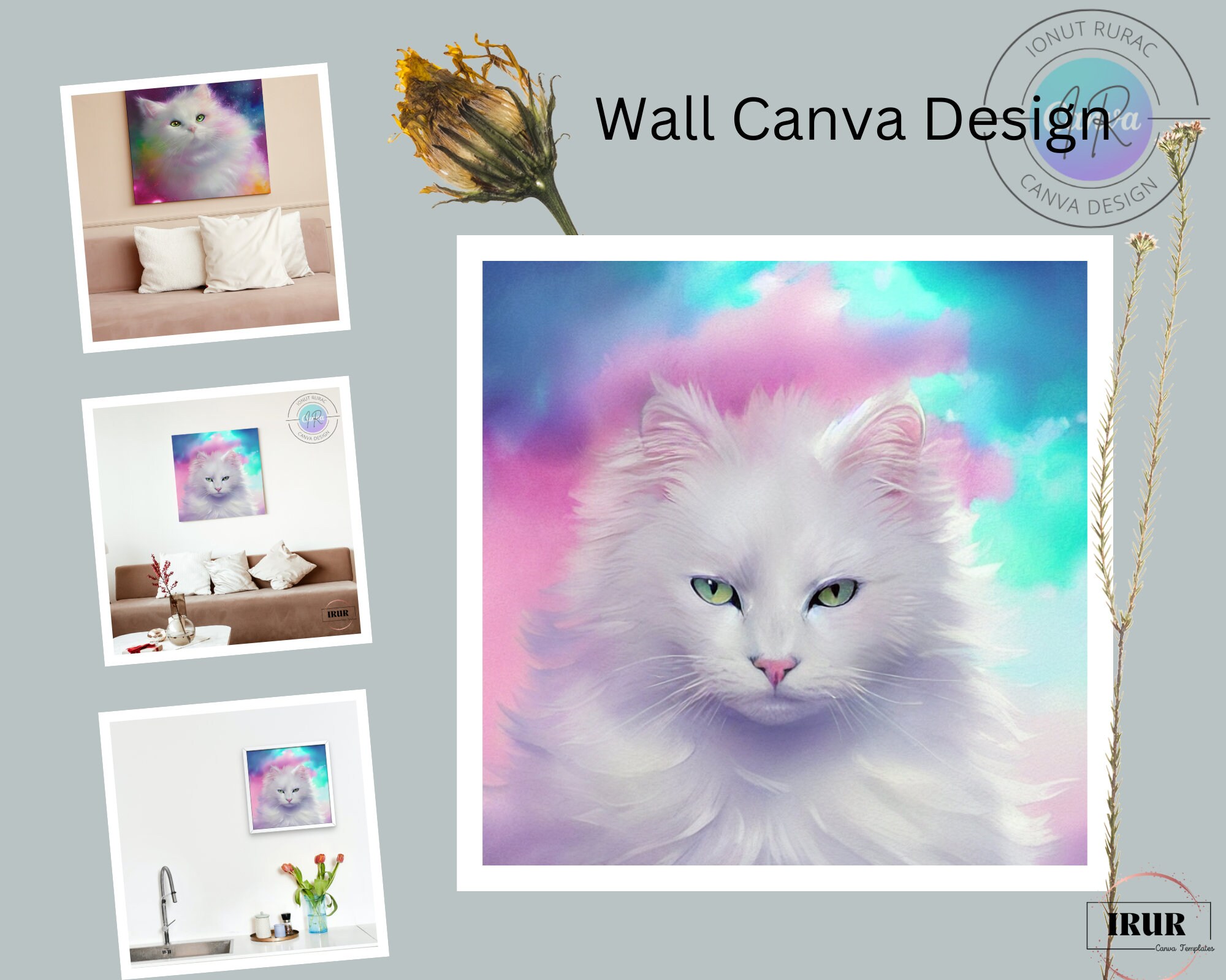 Cute Kitty Portrait: Customizable Wall Art Print for Print-on-demand ...