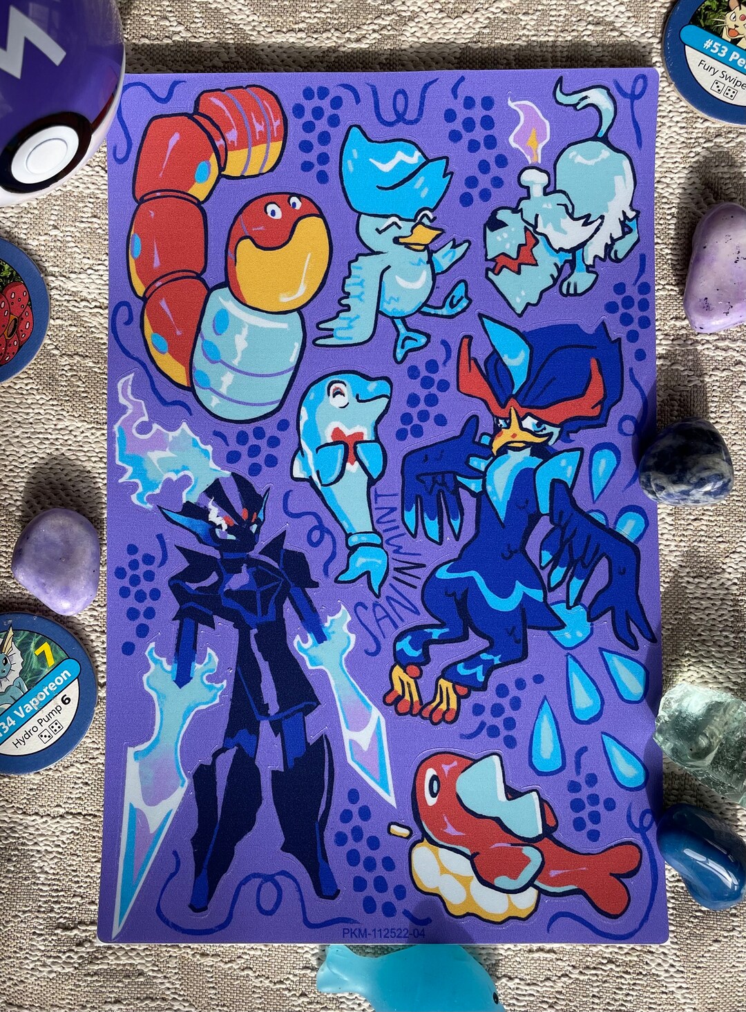 Pokemon Vinyl Stickers Quaxly Ceruledge Greavard Quaquaval Sticker ...