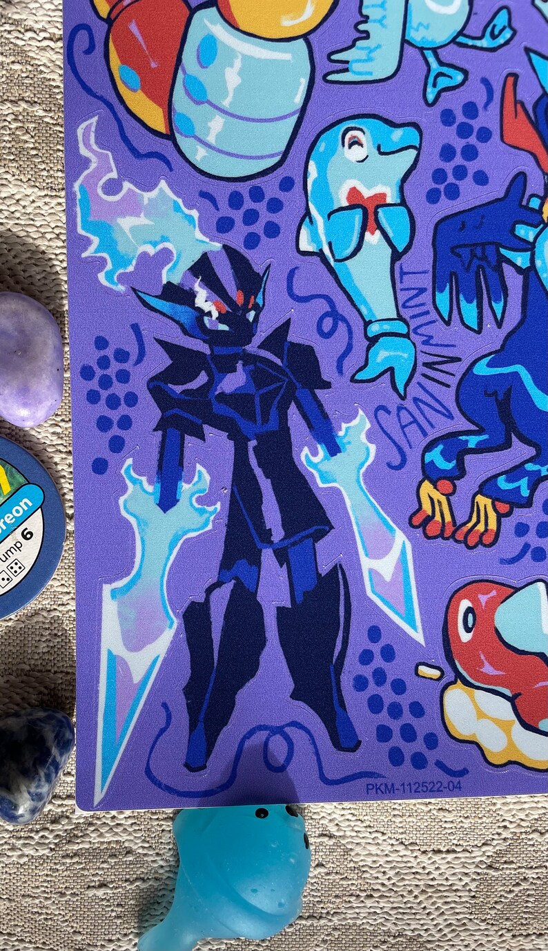 Pokemon Vinyl Stickers Quaxly Ceruledge Greavard Quaquaval Sticker Sheet Sticker Set Saninmint ...