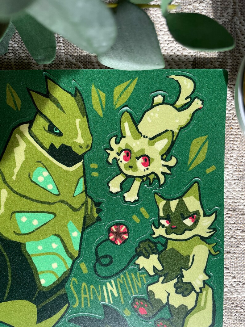 Pokemon Vinyl Stickers Sprigatito Clodsire Tyranitar Sticker Sheet ...