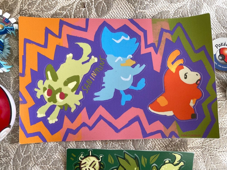 Pokemon Bundle Vinyl Stickers Sprigatito Fuecoco Ceruledge - Etsy
