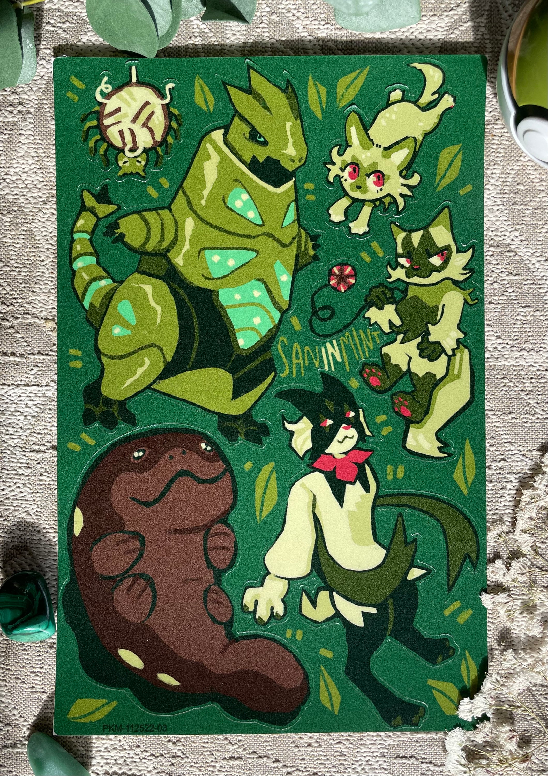 Pokemon Vinyl Stickers Sprigatito Clodsire Tyranitar Sticker Sheet ...