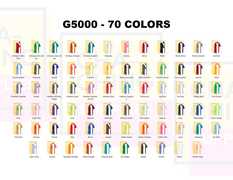 Gildan Mockup Bundle, Gildan 5000, G5000, Mock up White Background ...