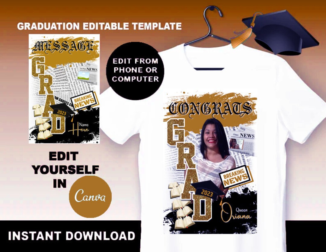 GRAD Class of 2023 CANVA Editable Design, Sublimation Designs Download ...