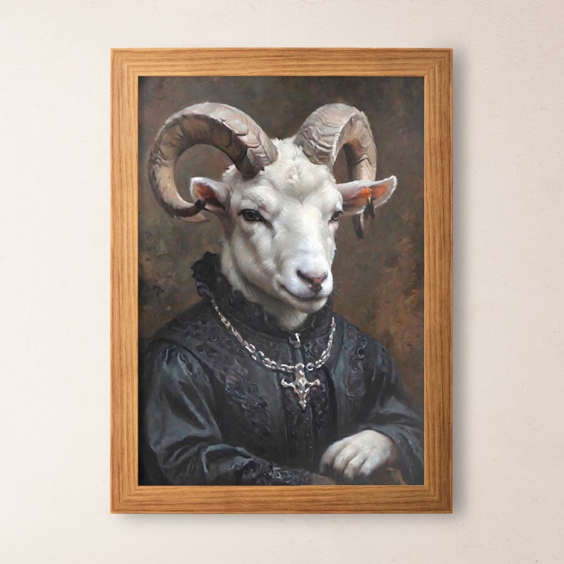 Gothic Goat Nostalgia Poster Art Poster Print Dark Academia Gothic ...