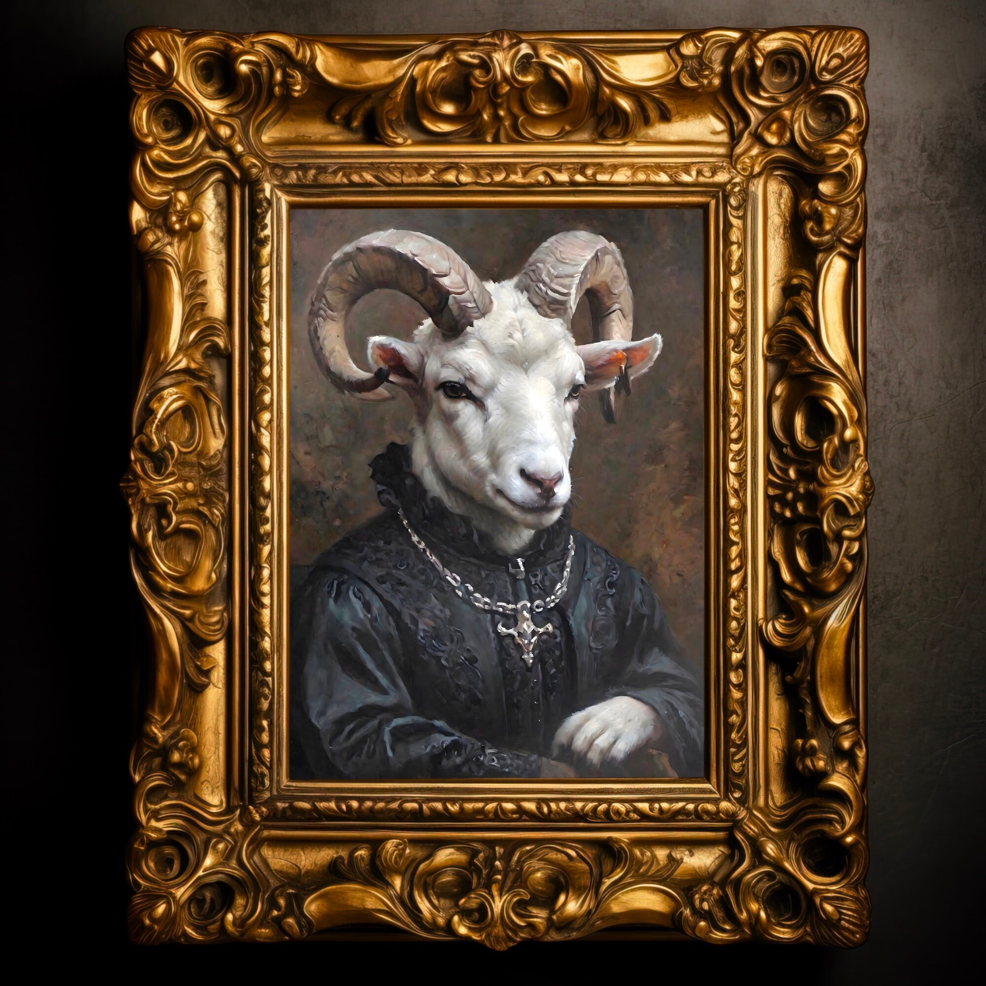 Gothic Goat Nostalgia Poster Art Poster Print Dark Academia Gothic ...