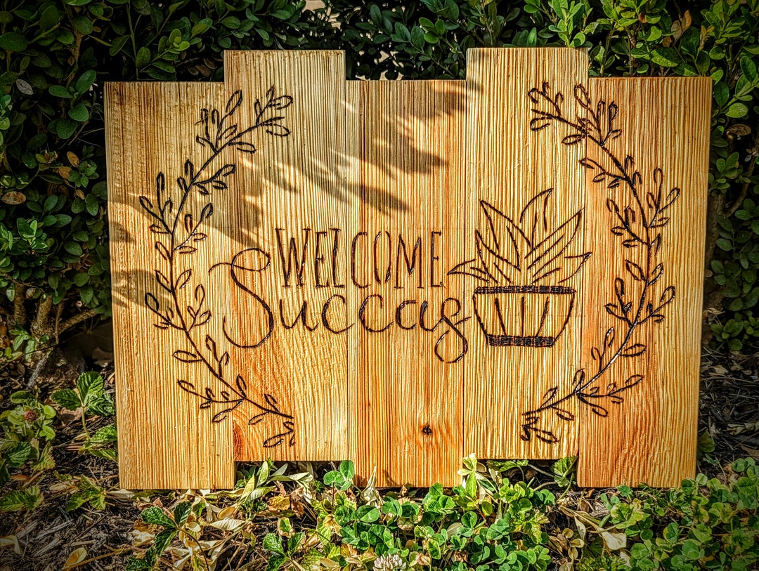 Welcome Succas Wood Burned Sign - Etsy