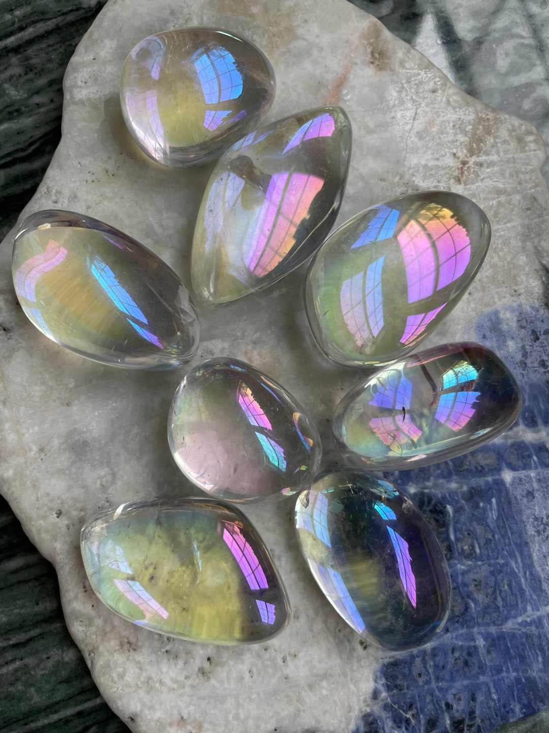 Angel Aura Quartz - Large Tumble - Joy, Happiness, Good Vibes, Clarity ...