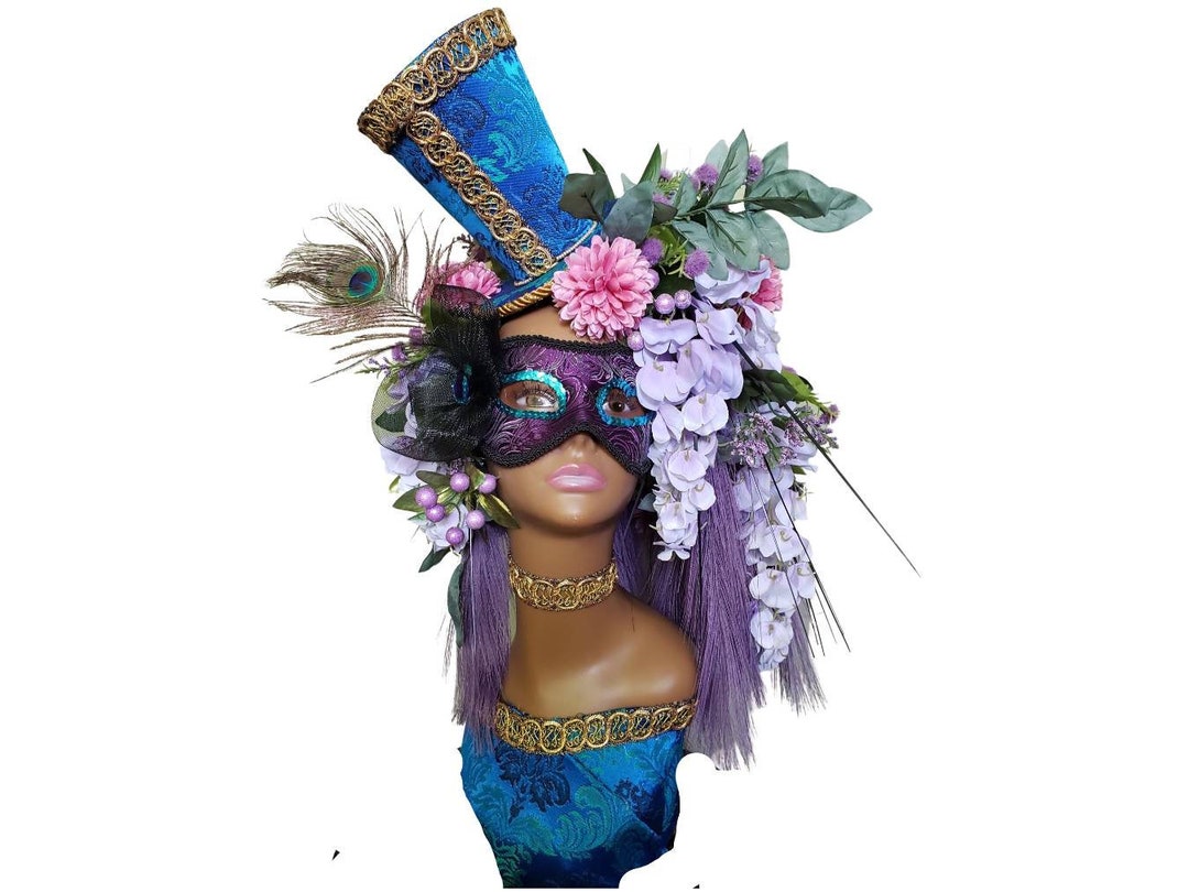 Colorful Whimsical Mannequin Head Centerpiece, Mannequin With Top Hat ...