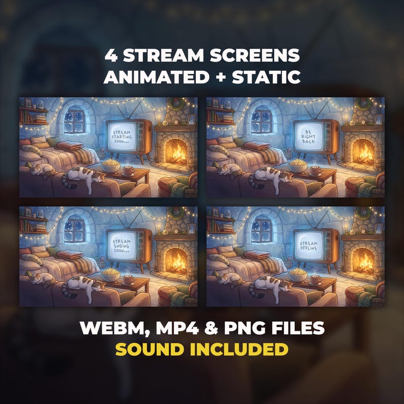 Cozy Christmas Igloo | 4 Animated Winter Stream Screens | Starting Soon ...