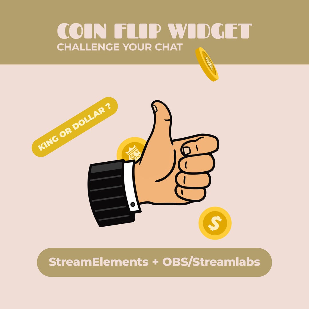 WIDGET Coin Flip Game for Twitch | OBS & Streamlabs Compatible - Etsy