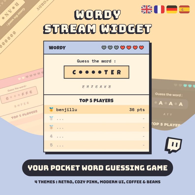 WIDGET Wordy for Twitch and Youtube | Word Guessing Game Compatible ...
