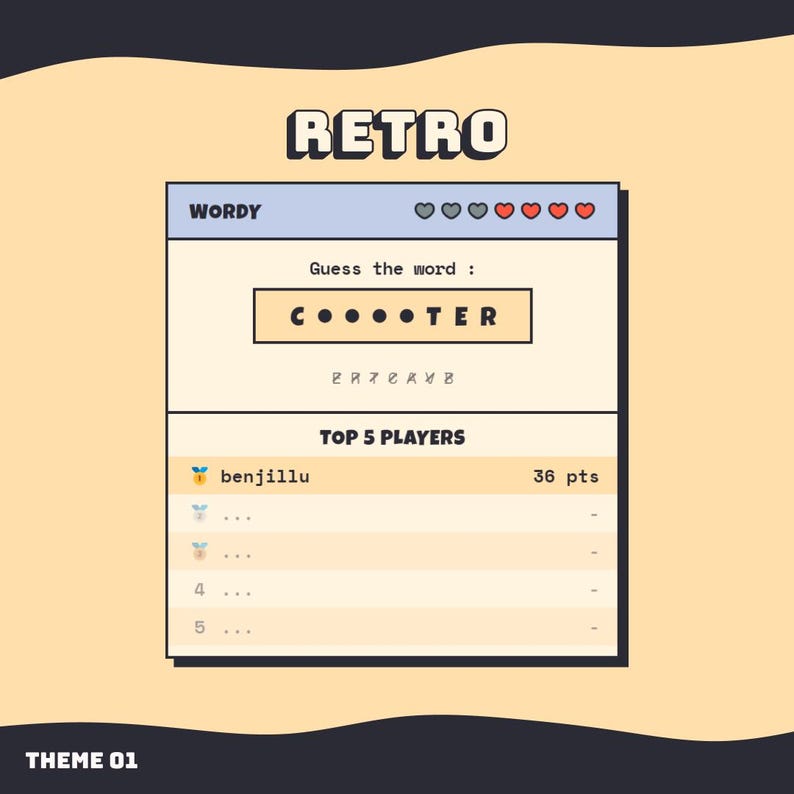 WIDGET Wordy for Twitch and Youtube | Word Guessing Game Compatible ...