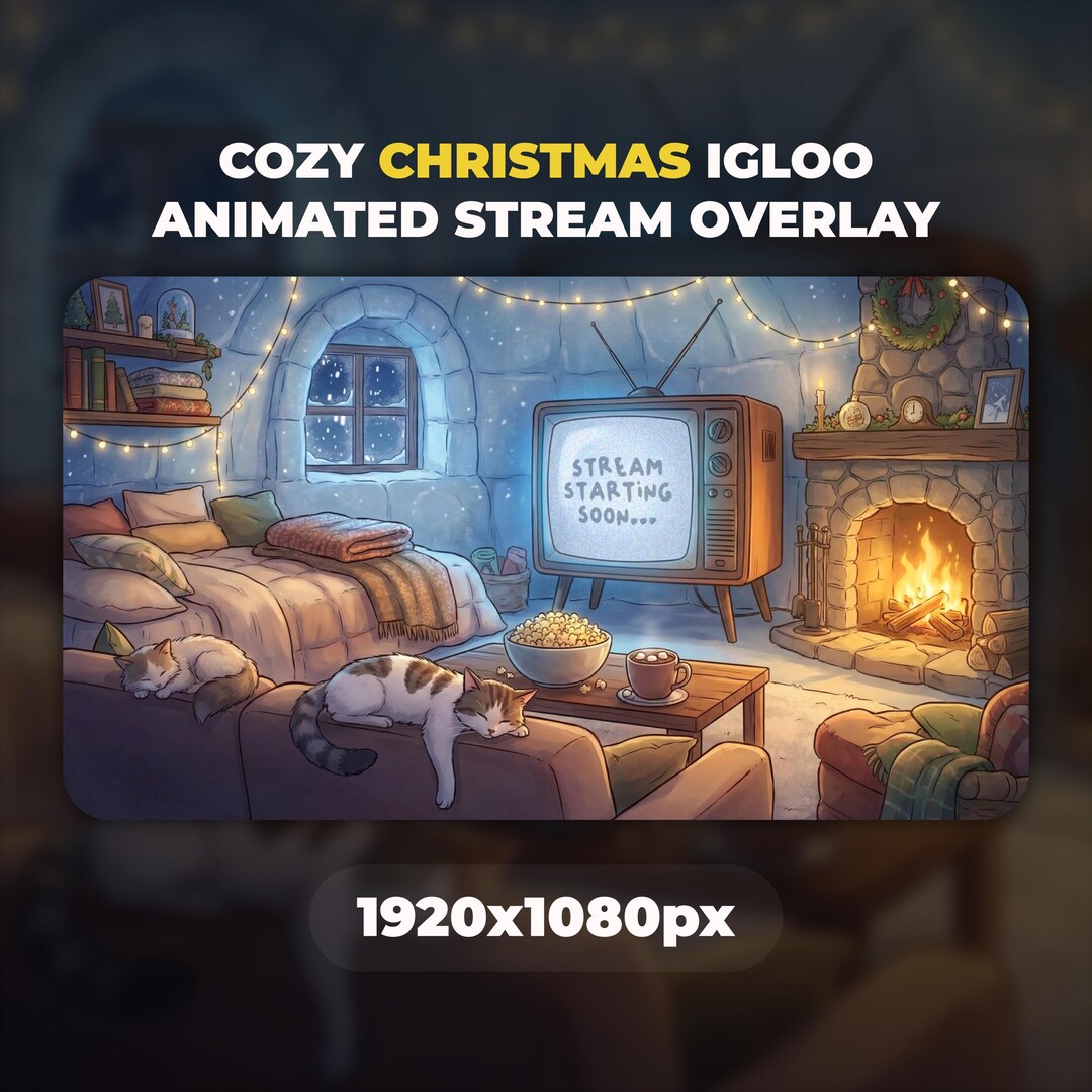 Cozy Christmas Igloo | 4 Animated Winter Stream Screens | Starting Soon ...