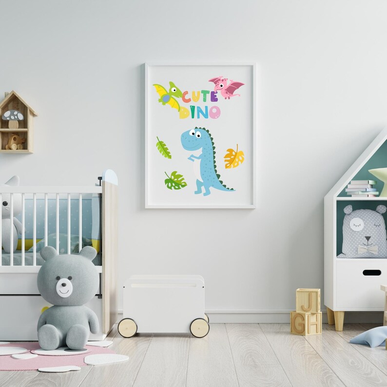 Printable Dinosaur Poster, Dino Poster, Boys Room, Cute Dinosaur, T-rex ...
