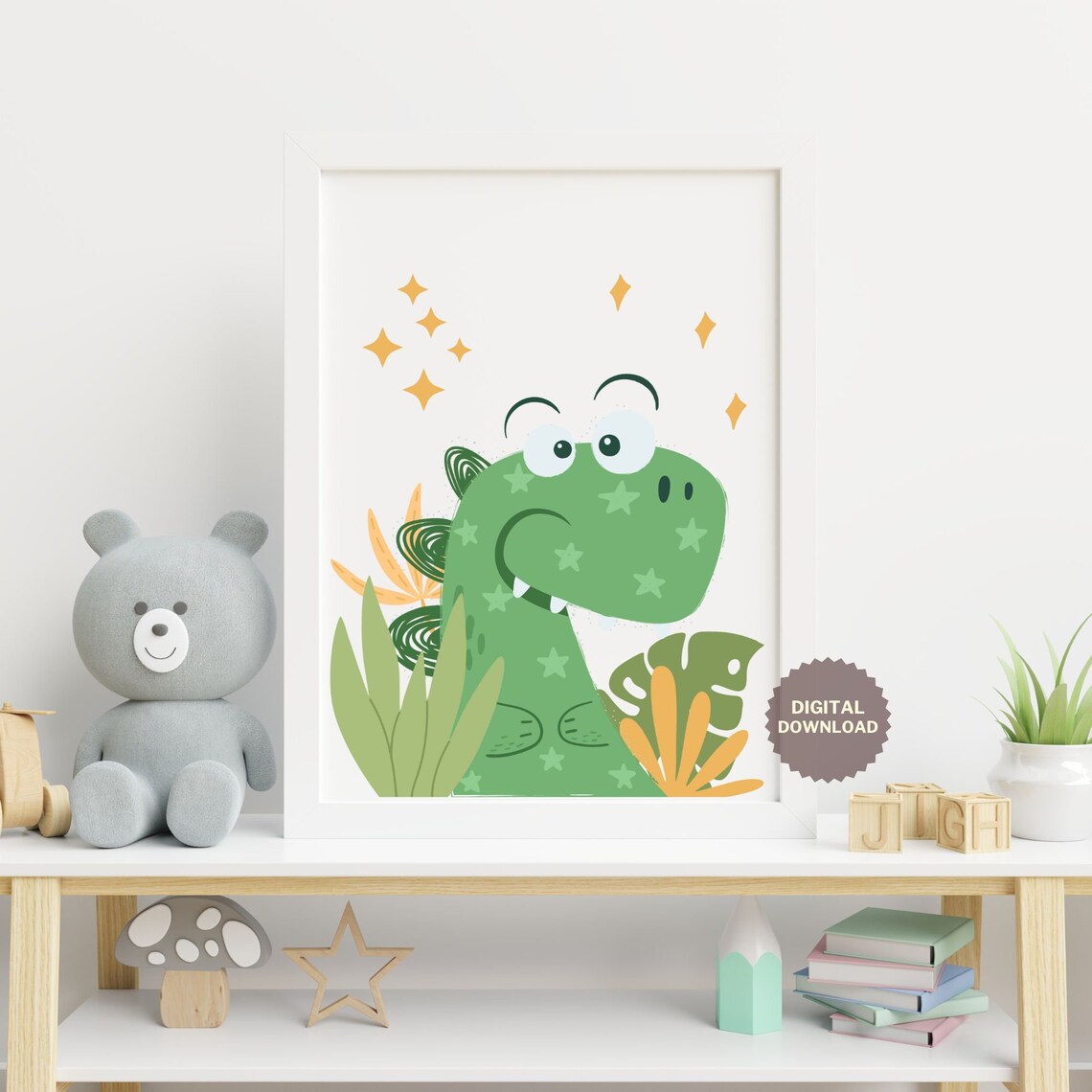 Printable Dinosaur Poster Dino Poster Boys Room Cute - Etsy