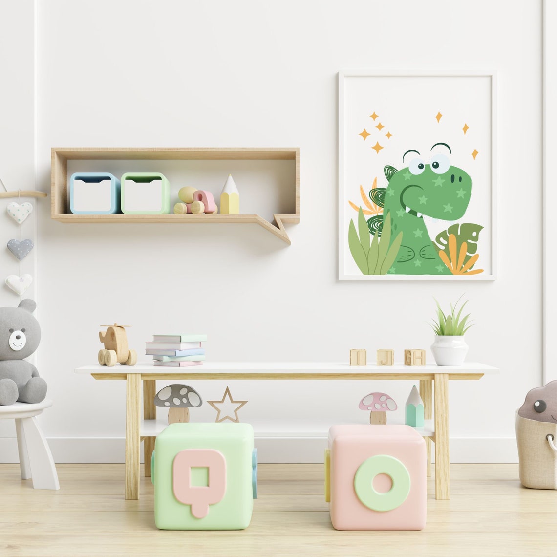 Printable Dinosaur Poster, Dino Poster, Boys Room, Cute Dinosaur, T-rex ...