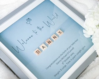 New Baby Girl/baby Boy Frame Personalised Baby Box Frame - Etsy UK