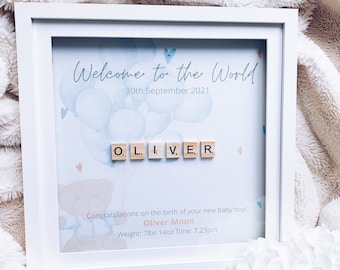 New Baby Girl/baby Boy Frame Personalised Baby Box Frame - Etsy UK