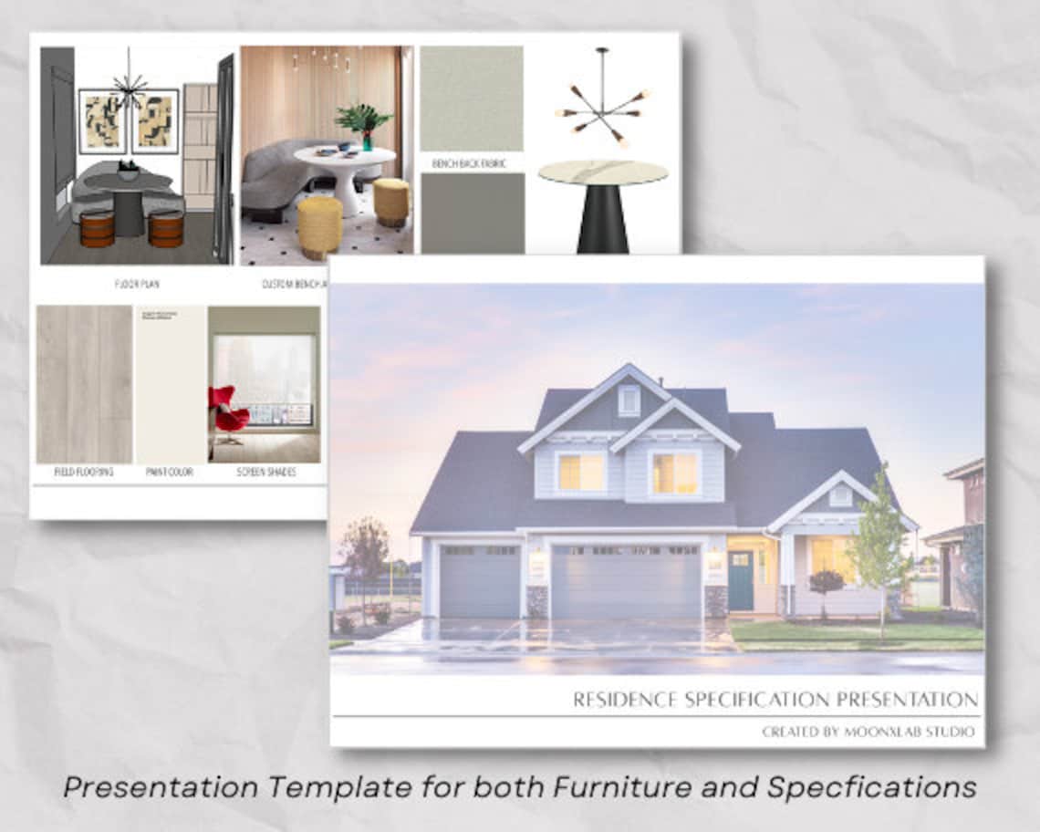 Interior Design Client Presentation Template Furniture and Specs for ...