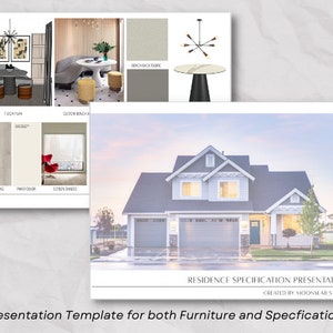 Interior Design Client Presentation Template | Furniture and Specs for ...