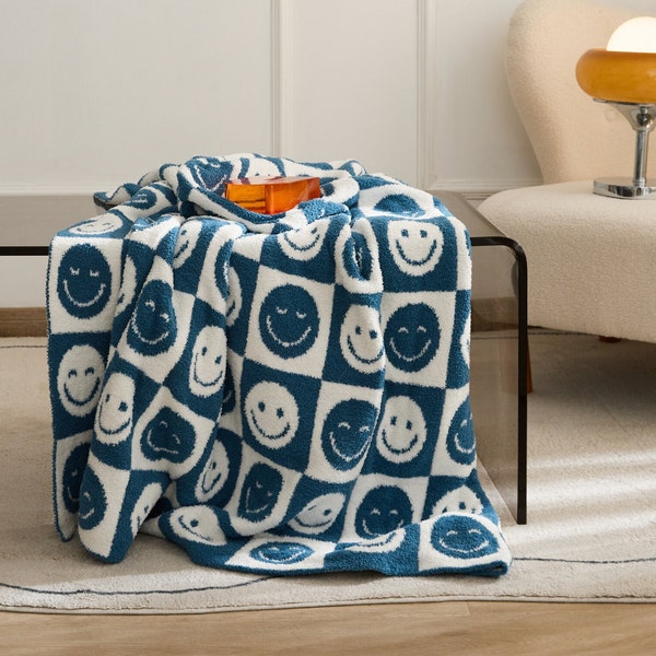 Smiley Face Fleece Blanket - Etsy