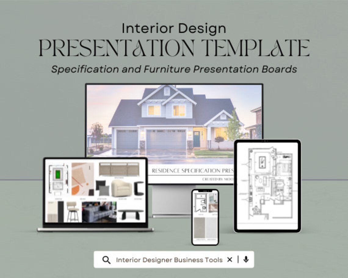 Interior Design Client Presentation Template Furniture and - Etsy