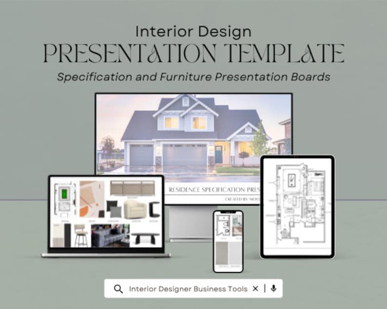 Interior Design Client Presentation Template Furniture and - Etsy