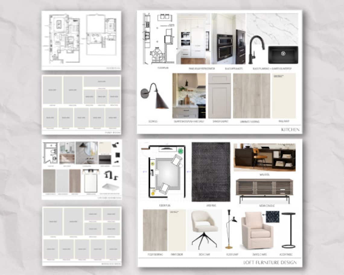 Interior Design Client Presentation Template Furniture and Specs for ...