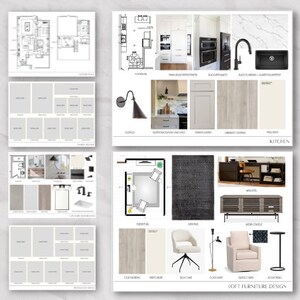 Interior Design Client Presentation Template | Furniture and Specs for ...