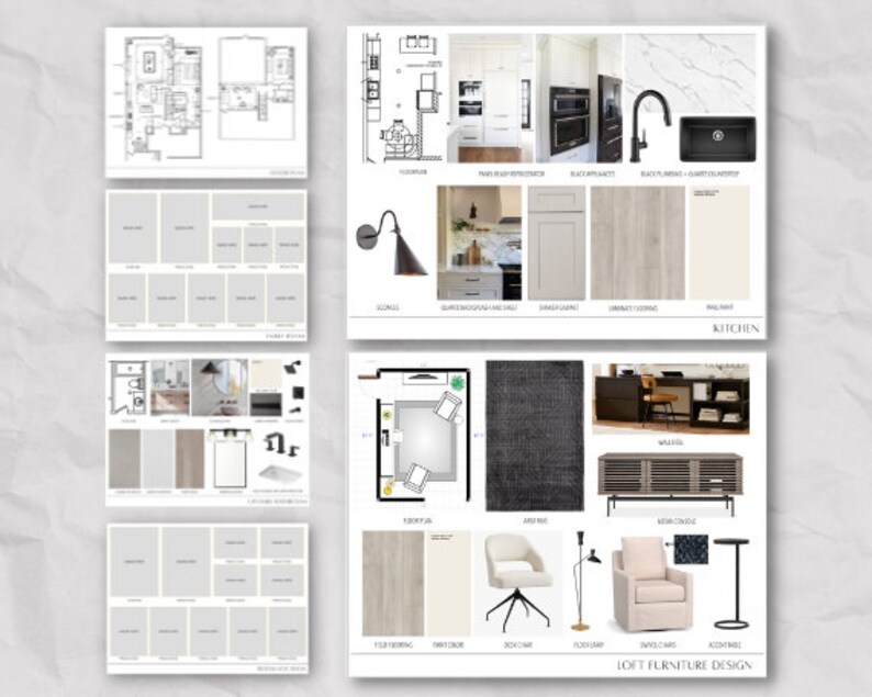 Interior Design Client Presentation Template Furniture and Specs for ...