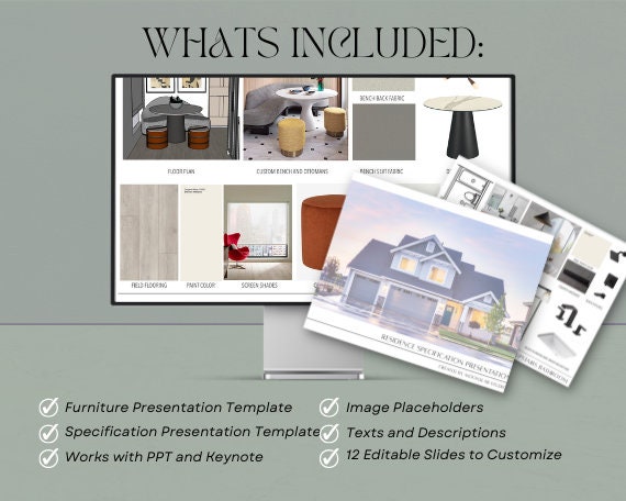 Interior Design Client Presentation Template Furniture and - Etsy