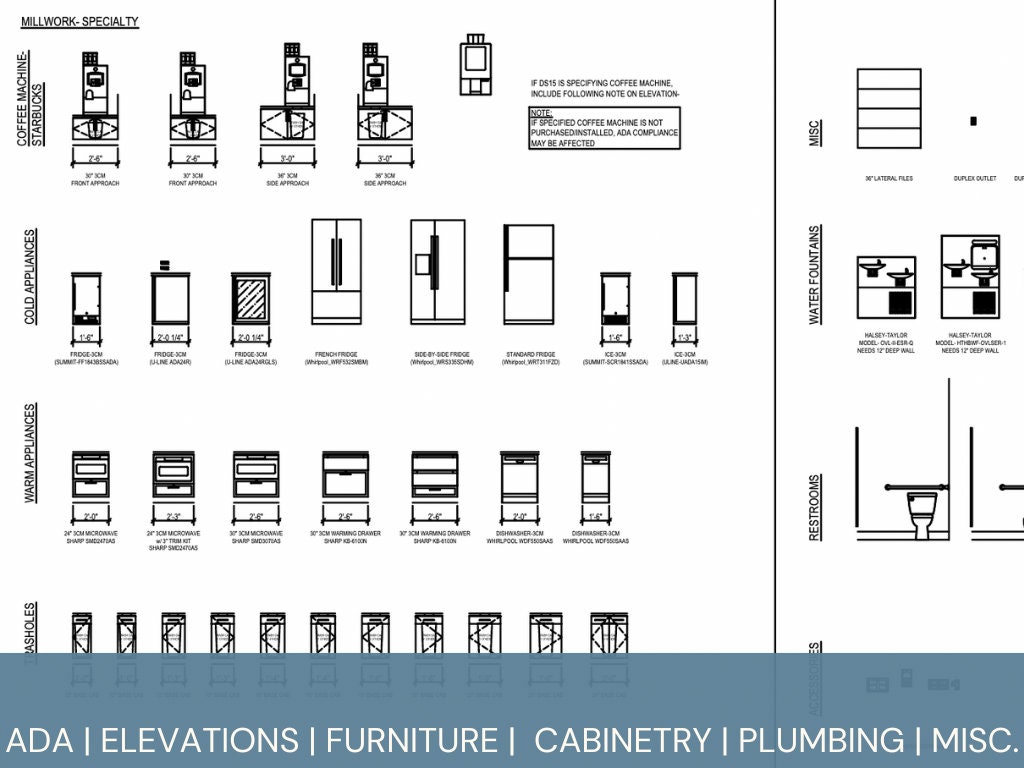 Inspiring Autocad 2D DWG Blocks Template Drawings for Interior Designers - Etsy