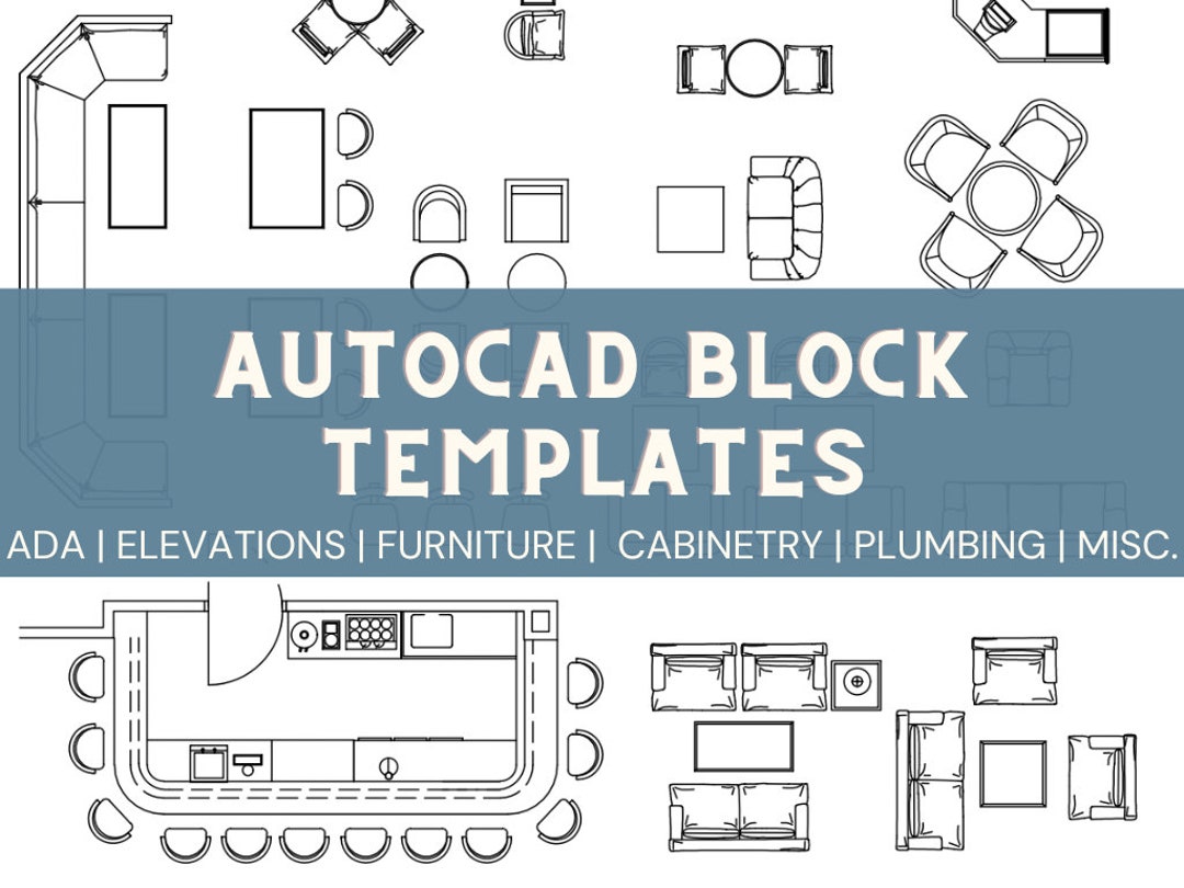 Inspiring Autocad 2D DWG Blocks Template Drawings for Interior - Etsy