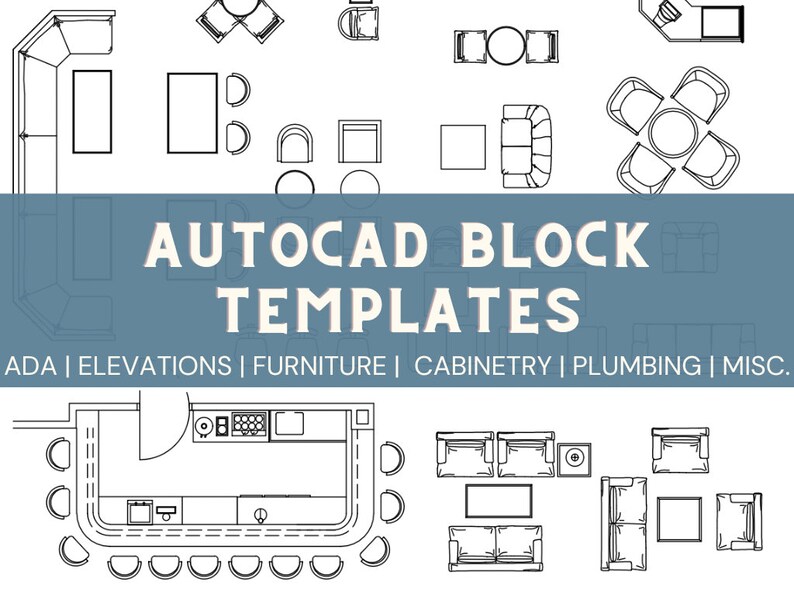 Inspiring Autocad 2D DWG Blocks Template Drawings for Interior - Etsy