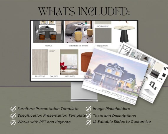 Interior Design Client Presentation Template | Furniture and Specs for ...