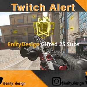 Twitch Alert Gold Gifted Sub | Gold Animated Twitch Alert | Stream ...