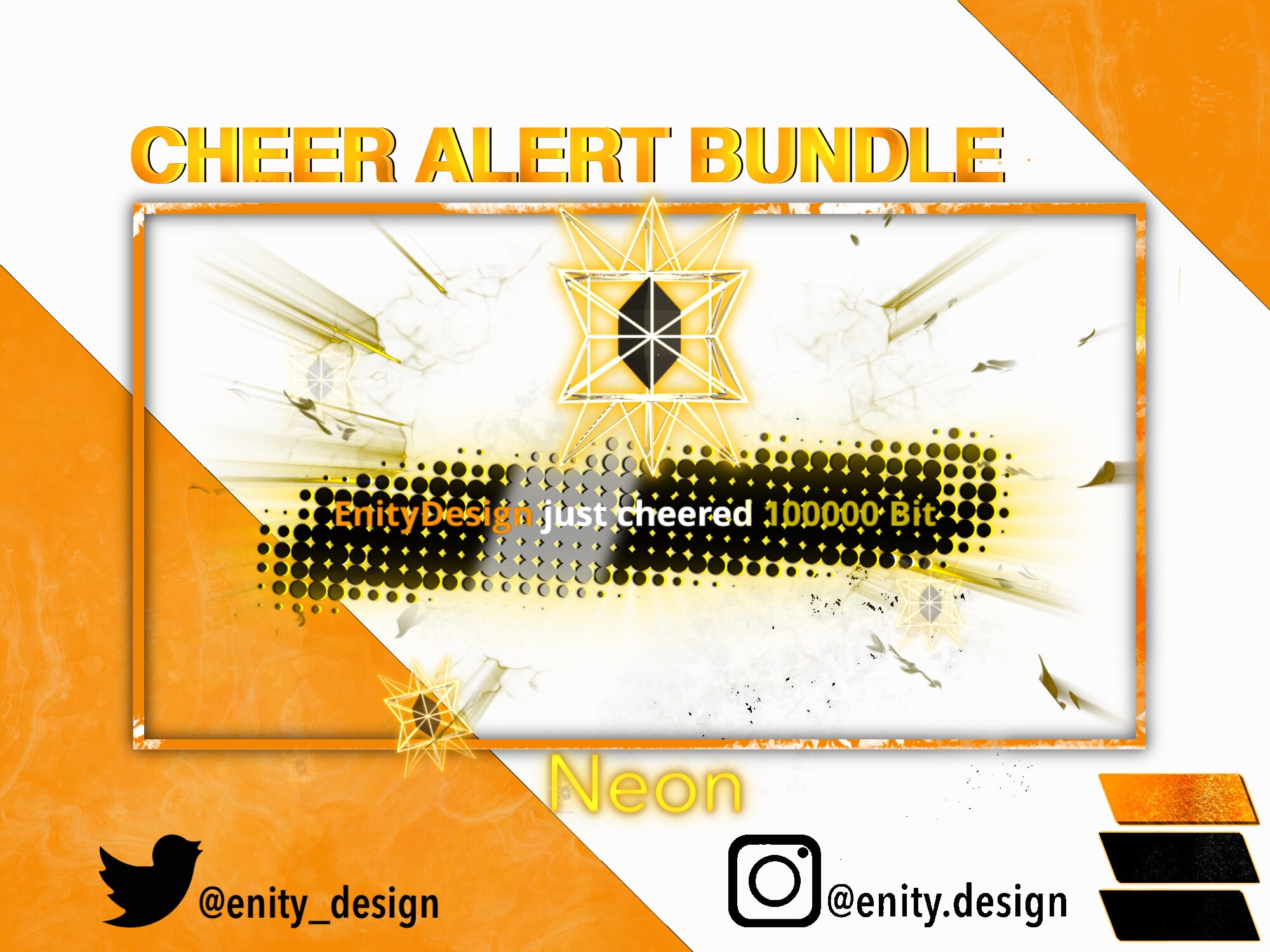 6x Animated Neon Cheer Alerts | Twitch Alert Bundle | Diamond Twitch ...