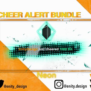 Animated Neon Twitch Cheer Alerts | Stream Overlay Bundle (instant ...