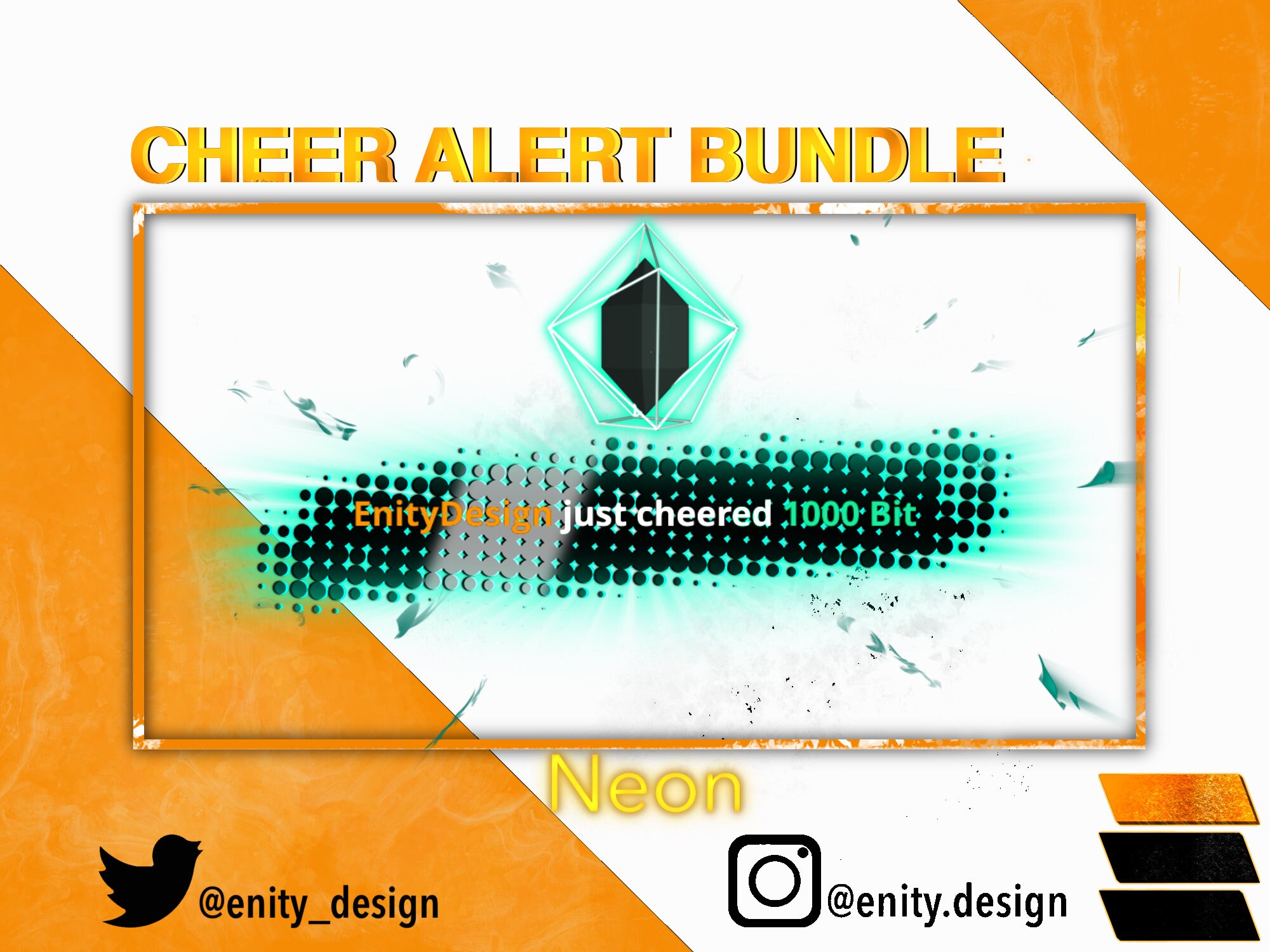 Animated Neon Twitch Cheer Alerts | Stream Overlay Bundle (instant ...