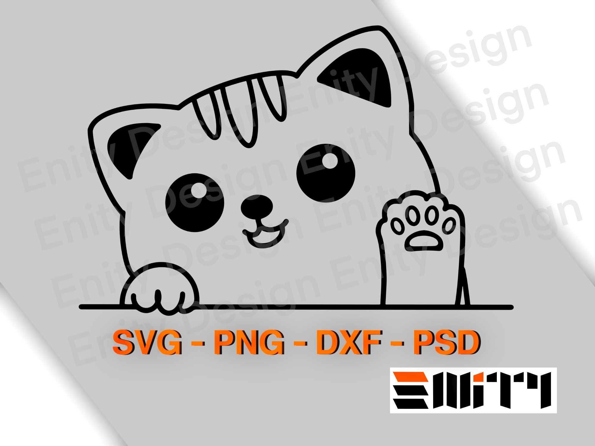 Kitty SVG| Kitty Waving Cat Face Svg Files | Digital Cat Clip Art Png ...