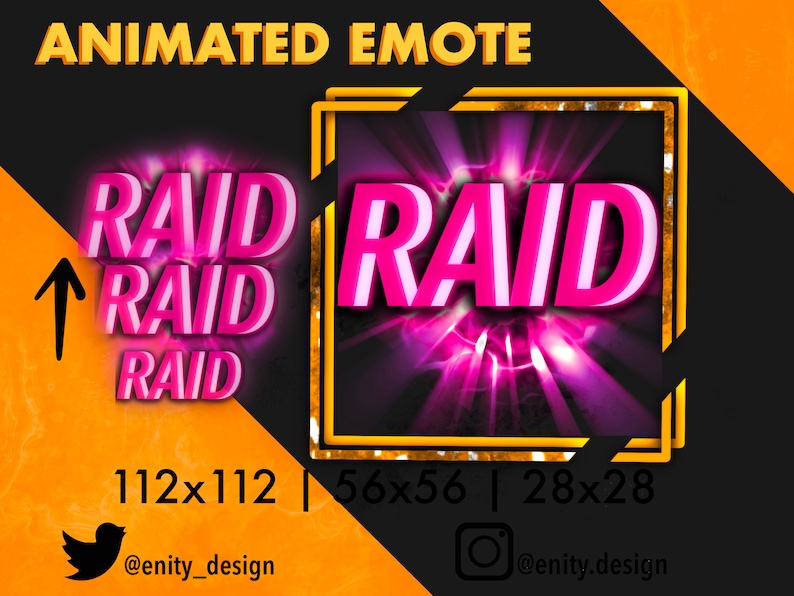 Animated Emote Pink Raid | Twitch Raid Emote | Streamer Emote | Pink ...