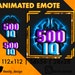 Animated Emote 500 IQ | Streamer Emoji GIF | Funny Text Emote | Twitch ...